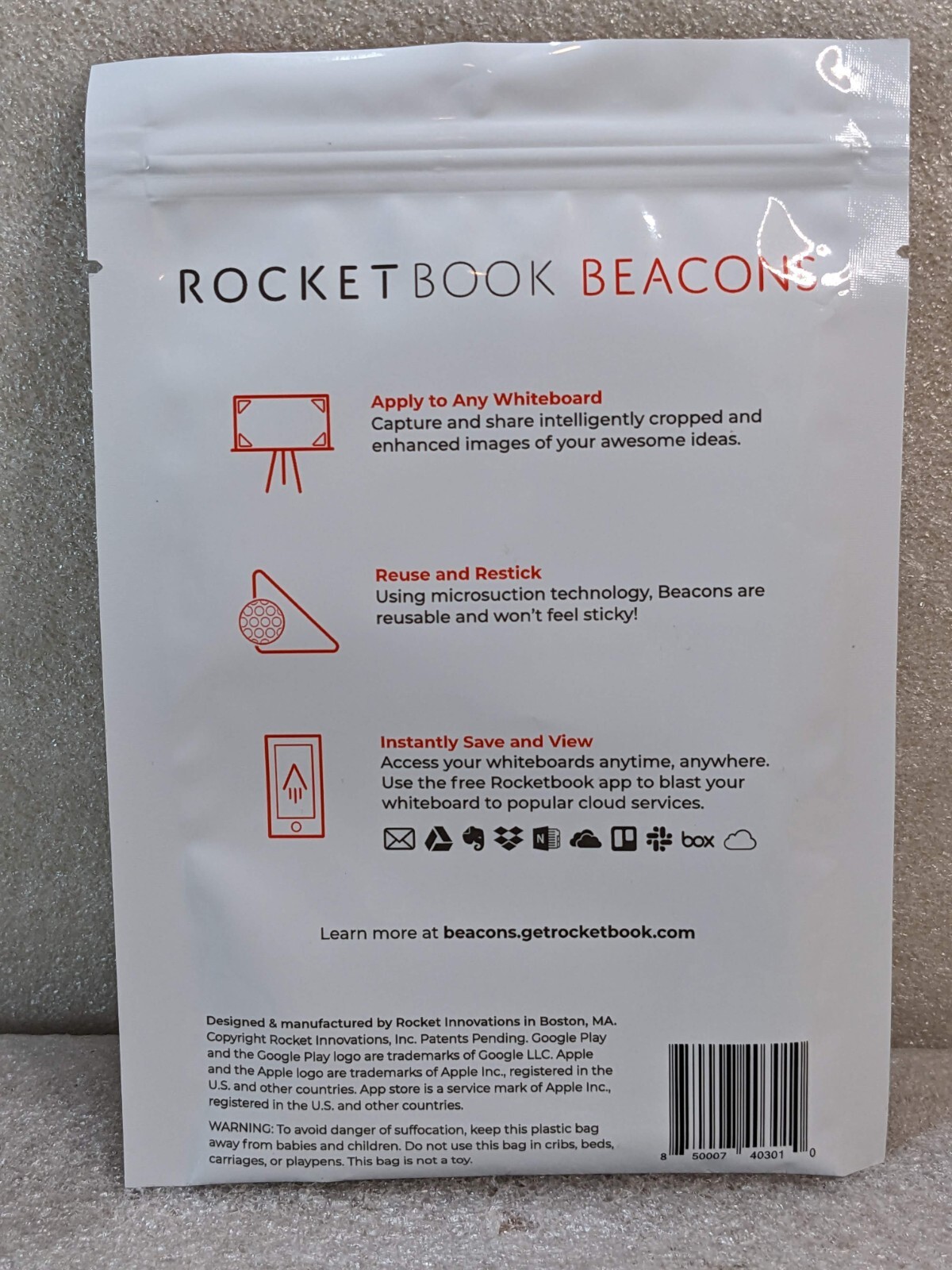 Rocketbook Beacons Reusable Stickers to Upload Your Whiteboard Notes W ...