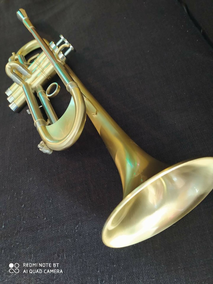 Berkeleywind5'3/8 Big Bell Trumpet Raw Brass w/Flip-Key Leadpipes Heavy ...