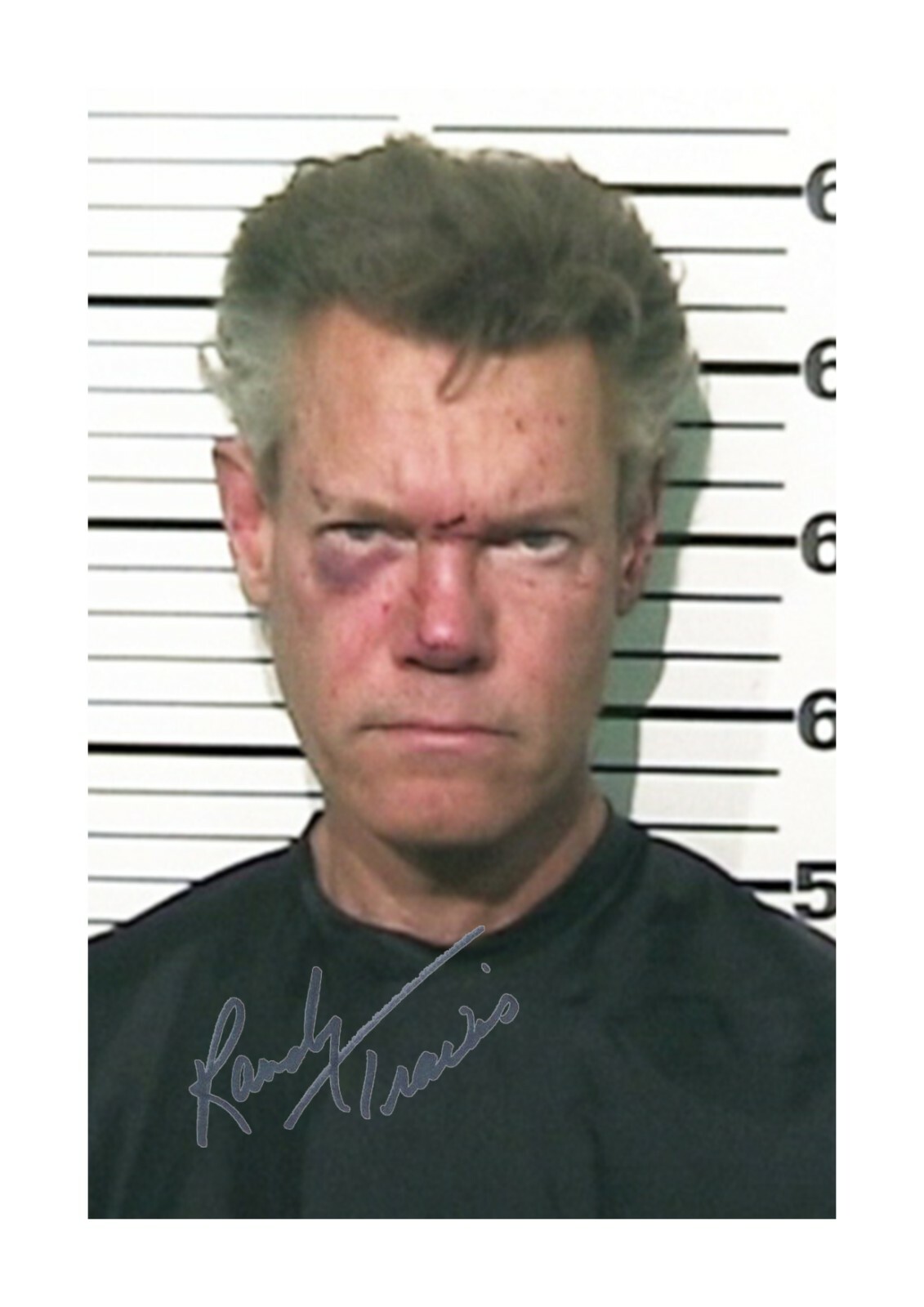 Randy Travis Mug Shot A4 reproduction autograph poster with choice of ...