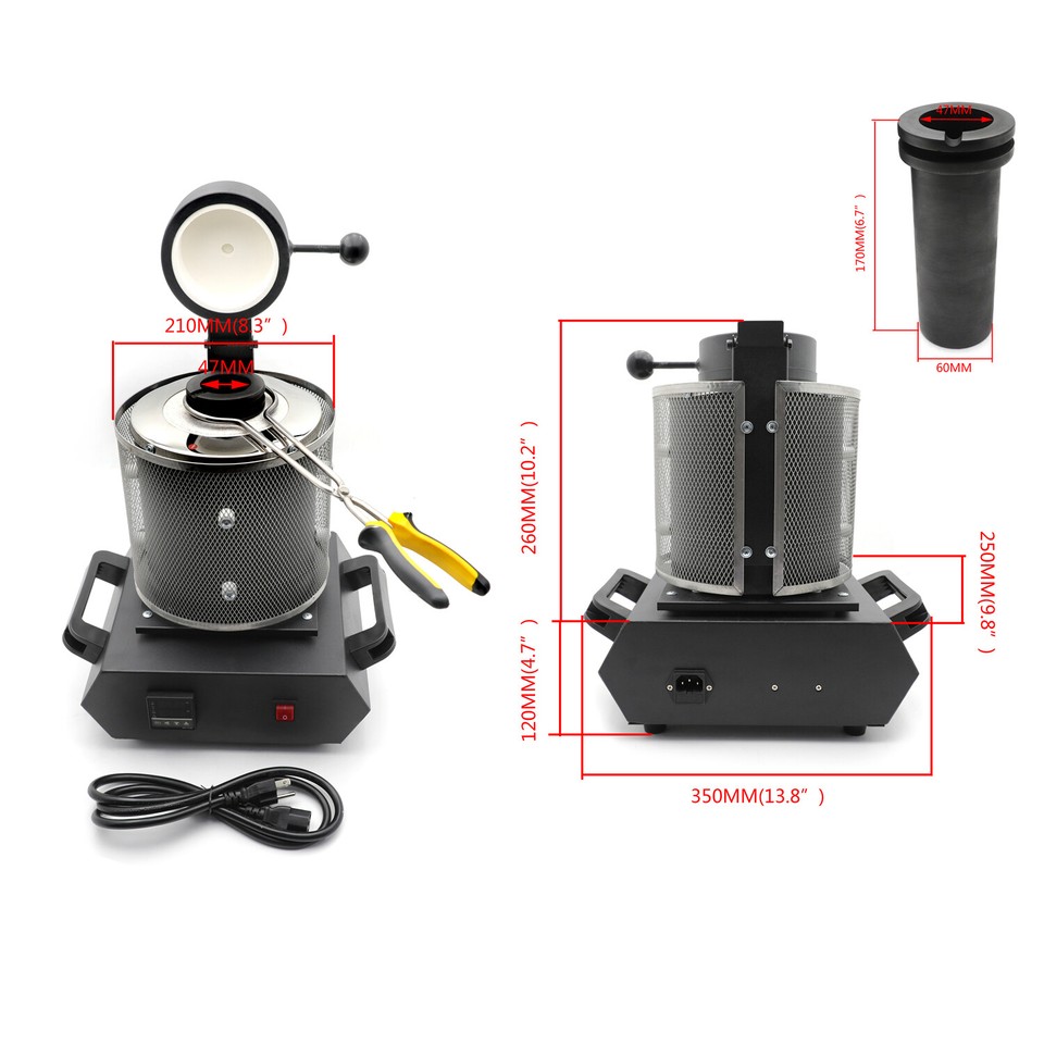 3KG Automatic Melting Furnace Kiln Digital Control 110V Gold Graphite ...