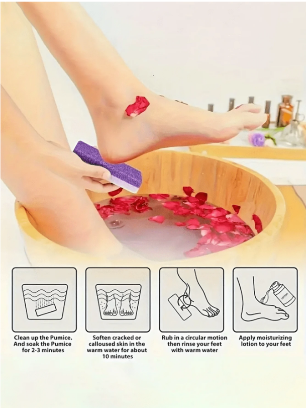 4pcs Purple Pumice Stone For Feet Scrubber And Professional Exfoliating ...