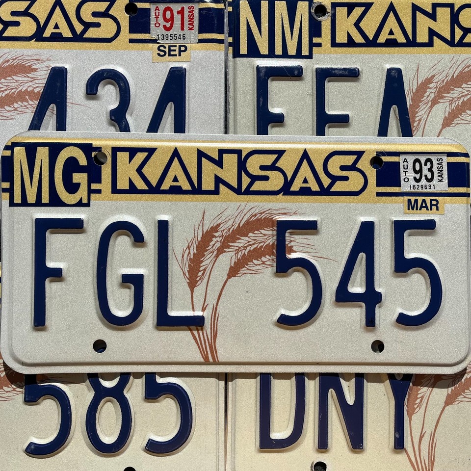 1990s KANSAS LICENSE PLATES - WHEAT Vintage Graphic License Plate Tags ...