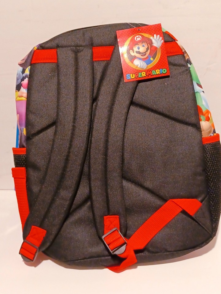 Super Mario Bros 5pc Set 16" Backpack Lunch Box Cinch Sak Snack Pack ...