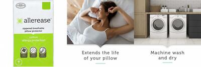 AllerEase 100% Cotton Allergy Protection Pillow Protectors – 2 Pack | eBay