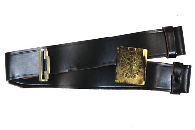 Spanish Military Leather Belt & Buckle Uniform Spain Army Gold Eagle ...