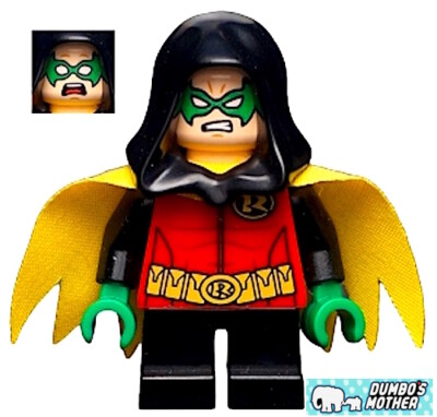 LEGO Robin Minifigure Hood & Green Hands Short Legs DC Comics Super ...