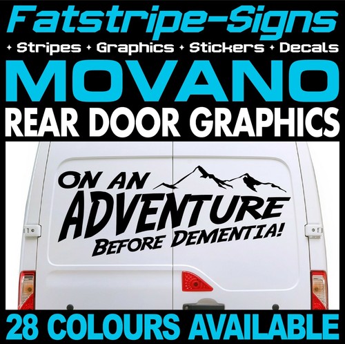 to fit VAUXHALL MOVANO ADVENTURE BEFORE DEMENTIA CAMPER VAN STICKERS ...