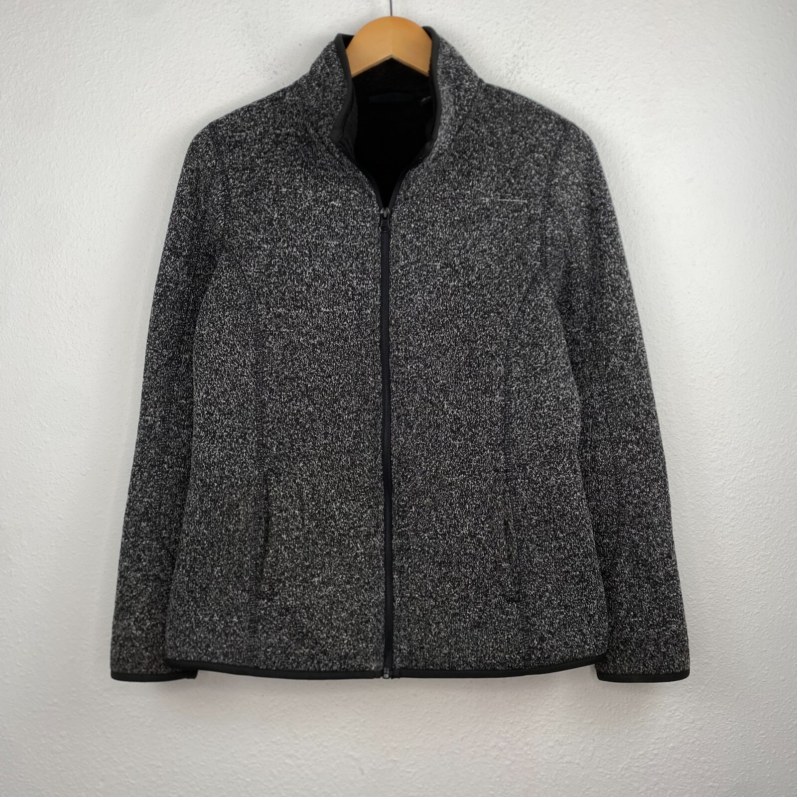 Swiss Tech Fleece Jacket Black White Heather Full Zip… - Gem