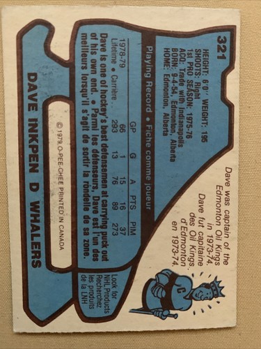 Dave Inkpen 1979-80 OPC O-Pee-Chee #321 Hartford Whalers | eBay