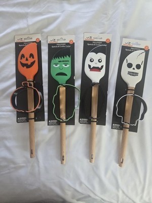 Halloween Spatula and Cookie Cutter / 4 Sets of 2 PCS Halloween Cookie ...