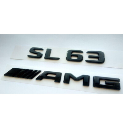 Für Mercedes SL63 AMG Embleme Aufkleber Logo Flache Schwarz Glänzend ...