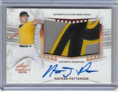 2019 Leaf Trinity NATHAN PATTERSON 3-Color Patch Bronze Foil Auto RC A ...