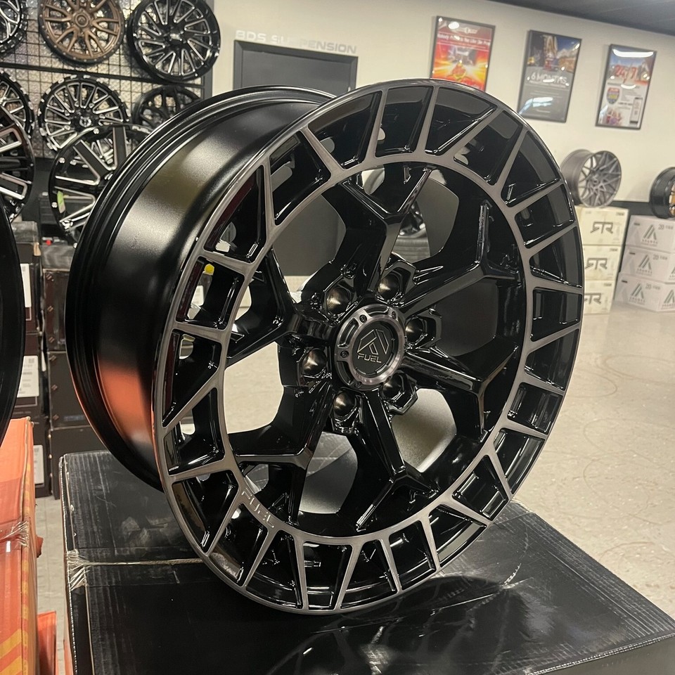 4 New Fuel FC873 Charger 20" Gloss Black Brushed 20x9 5x5 Wheels Rims ...