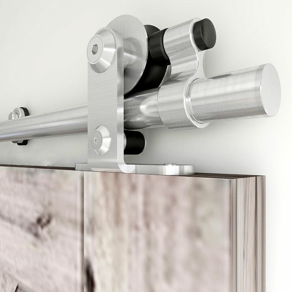 Sliding Barn Door Hardware Kit Track Adjustable Floor Guide,Stainless ...