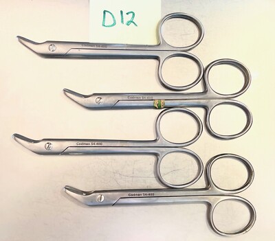 Lot of 4 each Codman Surgical Angled Suture Wire Scissors 54-4110 | eBay
