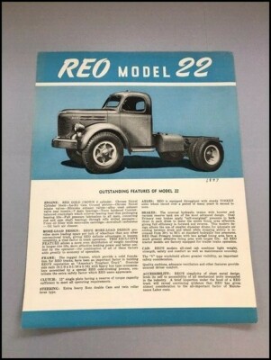 1947 REO Model 22 Truck Original Vintage Sales Brochure Specifications ...