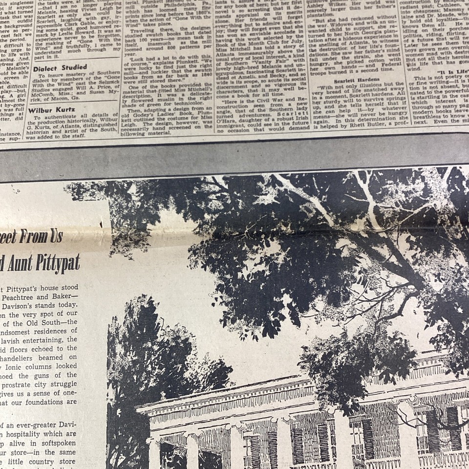 Gone With The Wind Premier Atlanta GA Newspaper Front Page 1939 Dec 15 ...