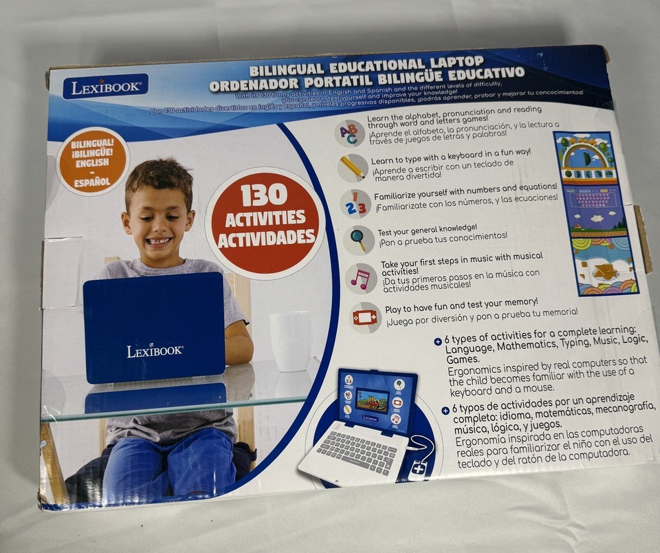 Lexibook Bilingual Educational Laptop 130 Activities Learning Computer ...