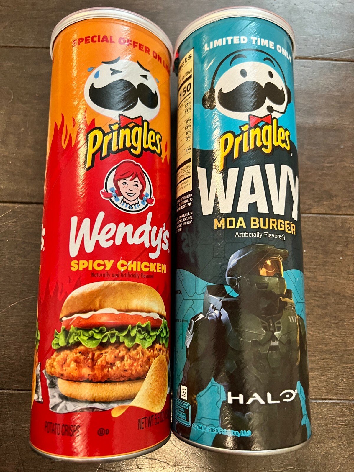 Pringles Wavy MOA Burger Flavor Halo Can Full and Limited Edition Qty2 ...