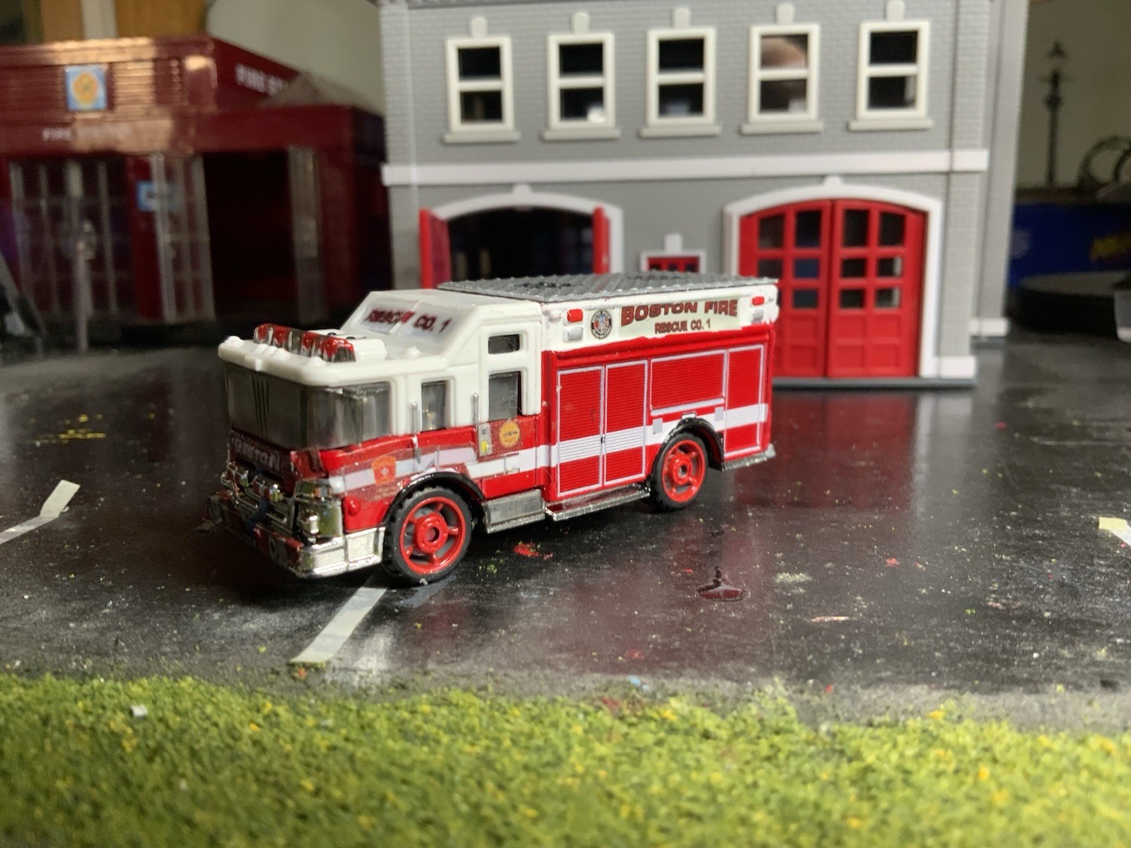 Boston Fire Department Matchbox Kitbashed Customized Rescue 1 | eBay