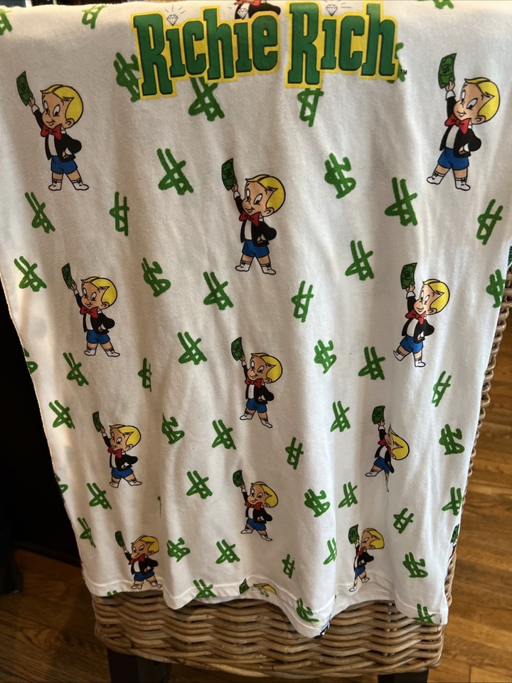 Richie Rich Money Logo Graphic T-Shirt Size- M-Dollar Sign Green ...