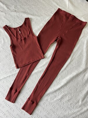 SKIMS Ribbed Cotton Legging And Tank Set | eBay