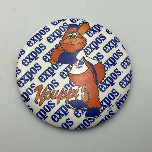 Vtg Montreal Expos Mascot YOUPPI 3-1/2" Badge Button Pinback MLB ...