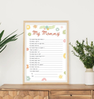 Printable Mothers Day gift craft activity. Reasons I love mommy digital ...