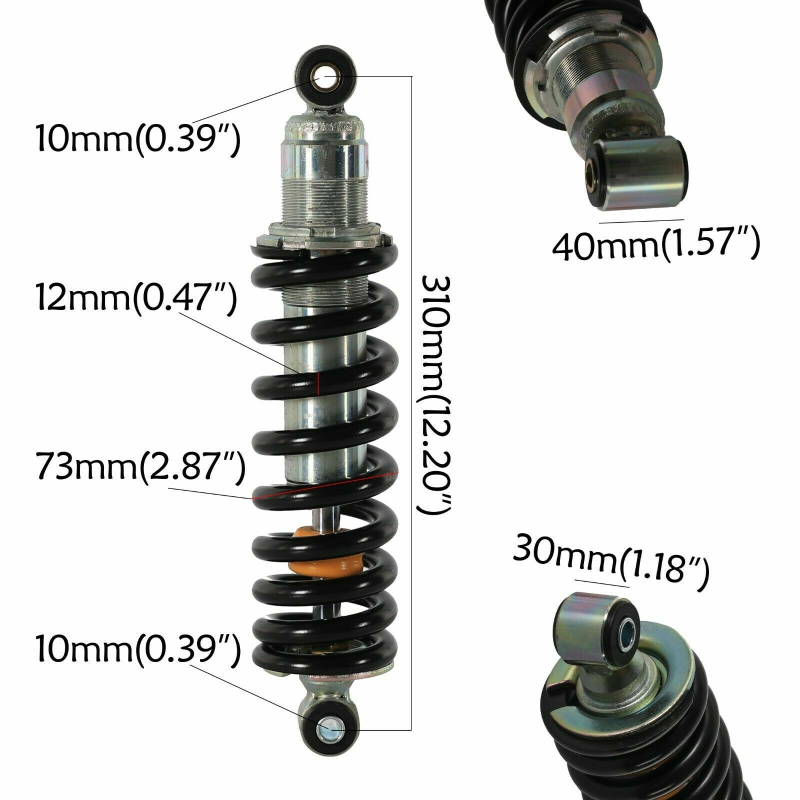 310mm 12.5'' 900lbs Rear Shock Absorber For Honda 200X Hawk 250 ...