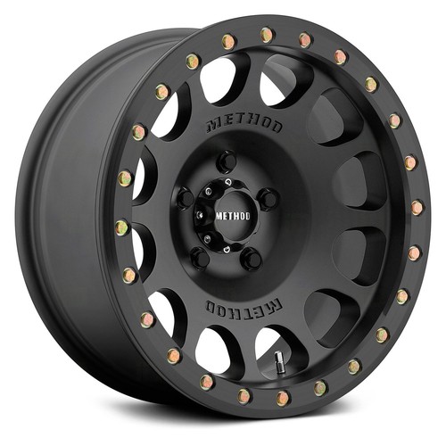 Method Race 105 BEADLOCK Wheels 17x9 (-38, 5x114.3, 83) Black Rims Set ...