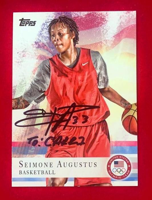 SEIMONE AUGUSTUS Lynx, LSU, WNBA, USA Team Gold 2012 Topps SIGNED ...