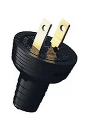 LEVITON Easy Grip Vinyl Plugs 2 in pack no.48642 black rated 15A-125V ...