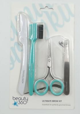 Beauty 360 Ultimate Brow Kit Brow Grooming Razor Stencil Tweezers ...