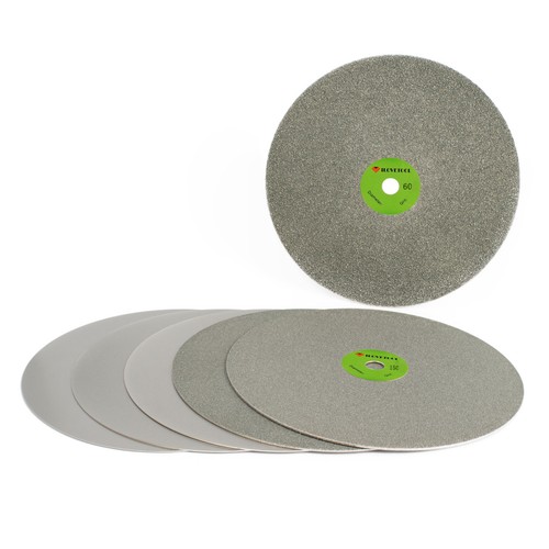 5Pcs 8 inch Diamond Lapidary Wheels 80-150-400-600-1000 Grit Flat Lap ...