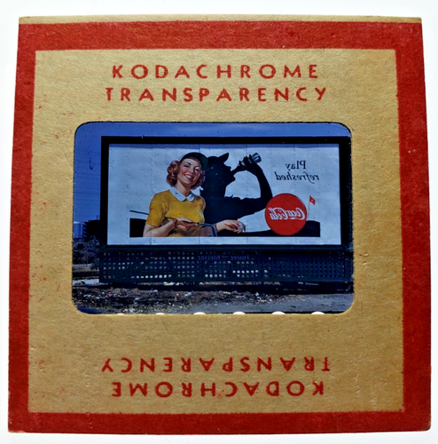 Kodachrome Red Border Slide | *1949* COCA-COLA COKE GOLF GIRL Billboard ...