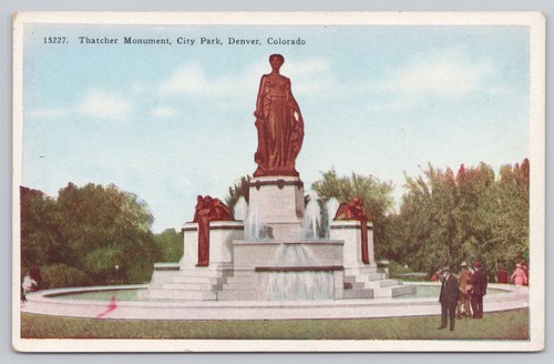 Denver Colorado, Thatcher Monument & Fountain, City Park, Vintage ...