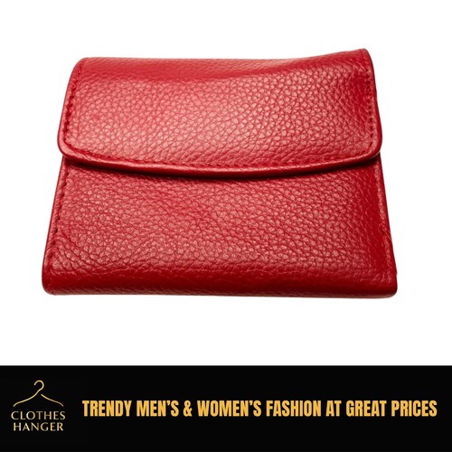 NEW Buxton Red Leather Wallet Billfold Cardholder Zip Coin Pocket | eBay