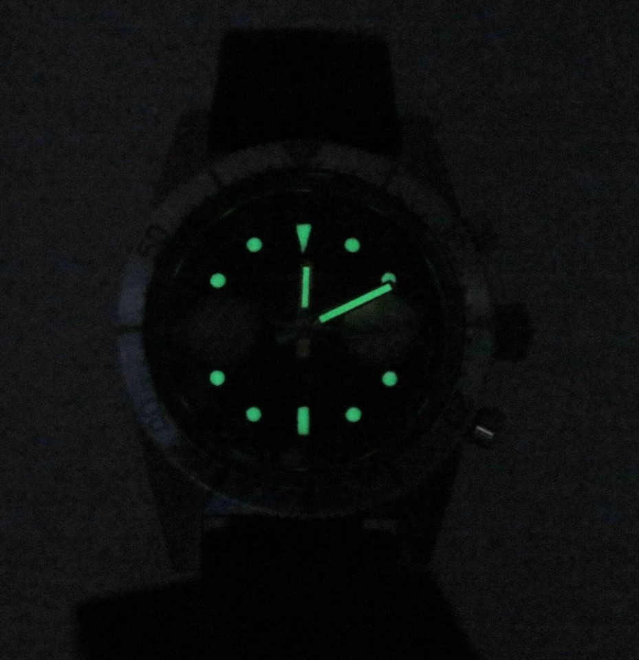 Chronograph ROI DES EAUX, dive 38mm Swiss watch, hand winding landeron ...