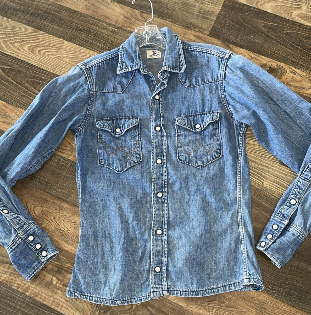 VTG 50s Sanforized Wrangler Denim Pearl Snap Button W… - Gem