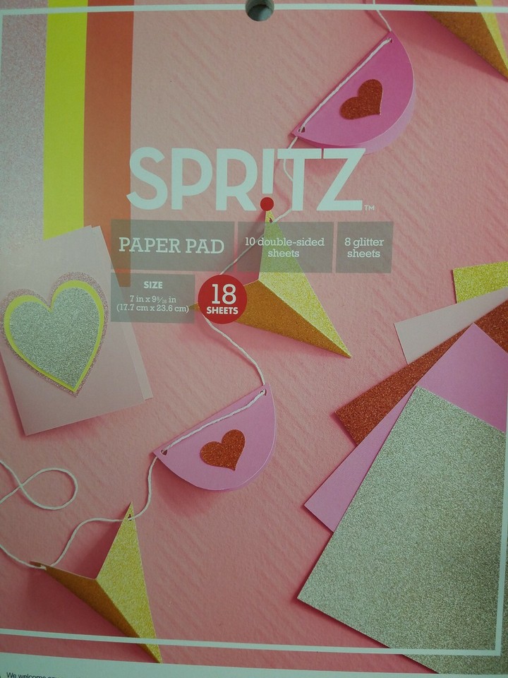 Spritz Paper Pads Scrapbook Paper Cardstock Glitter & Solid Double ...