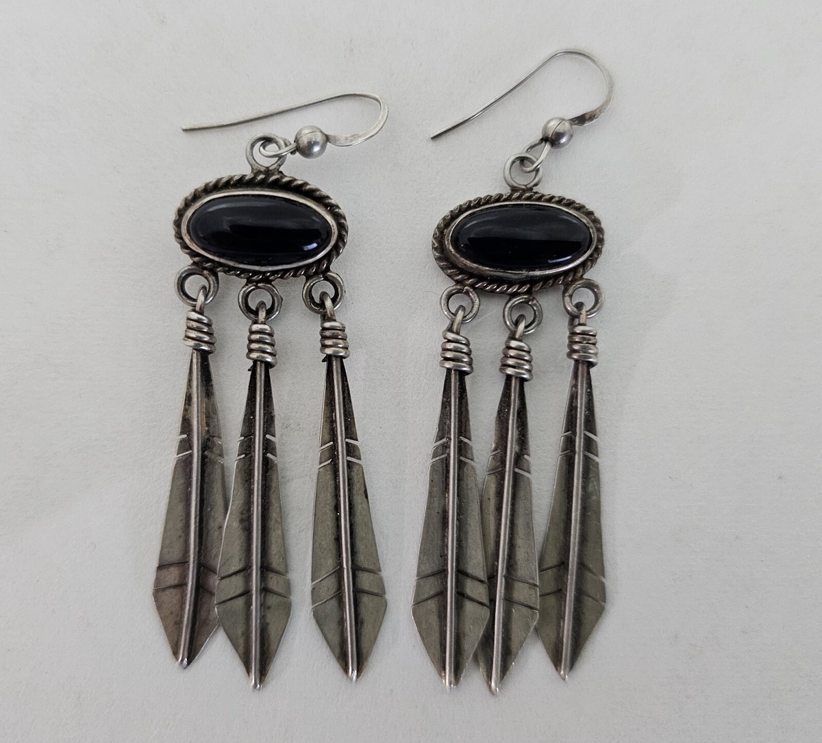 Real Native American Feather Earrings Jewelry | Sterling Silver Native