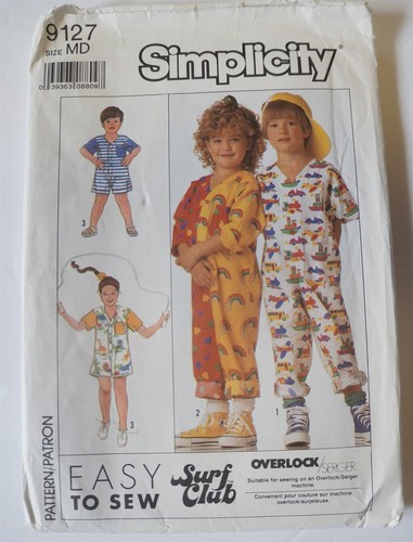 Simplicity 9127 Children's Jumpsuit in Two Lengths Sizes 4-5 Sewing ...