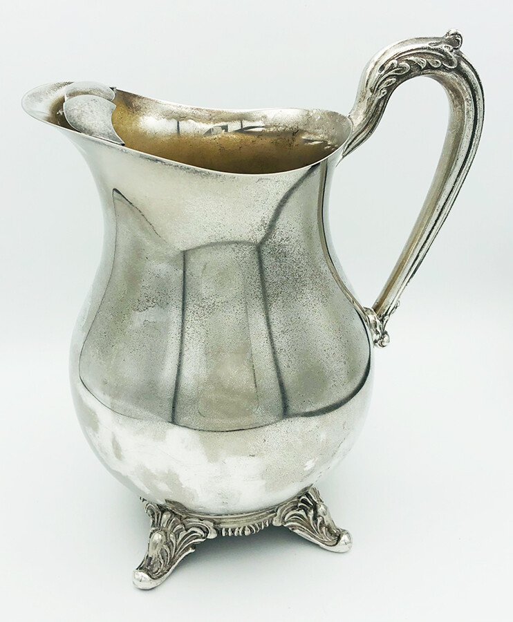 Vintage MCM English Silver MFG Corp Silver Plated 9" Water Pitcher w ...