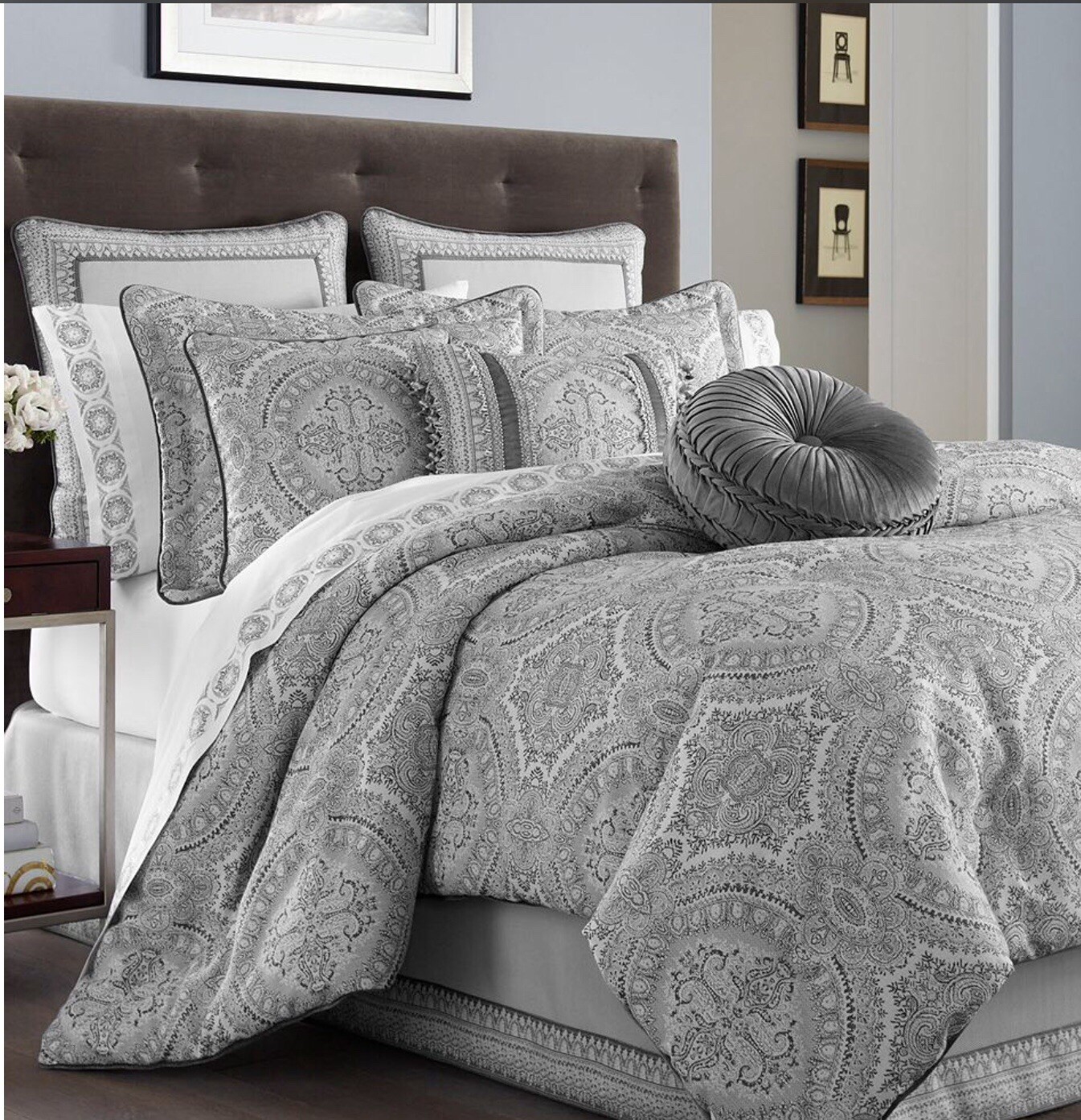 J. QUEEN NEW YORK Colette Silver SET OF 2 KING ZIPPERED SHAMS Store ...