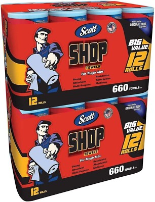 Scott PROFESSIONAL AUTO Car Shop Towels 24 ROLLS CLOTH Blue Multi ...