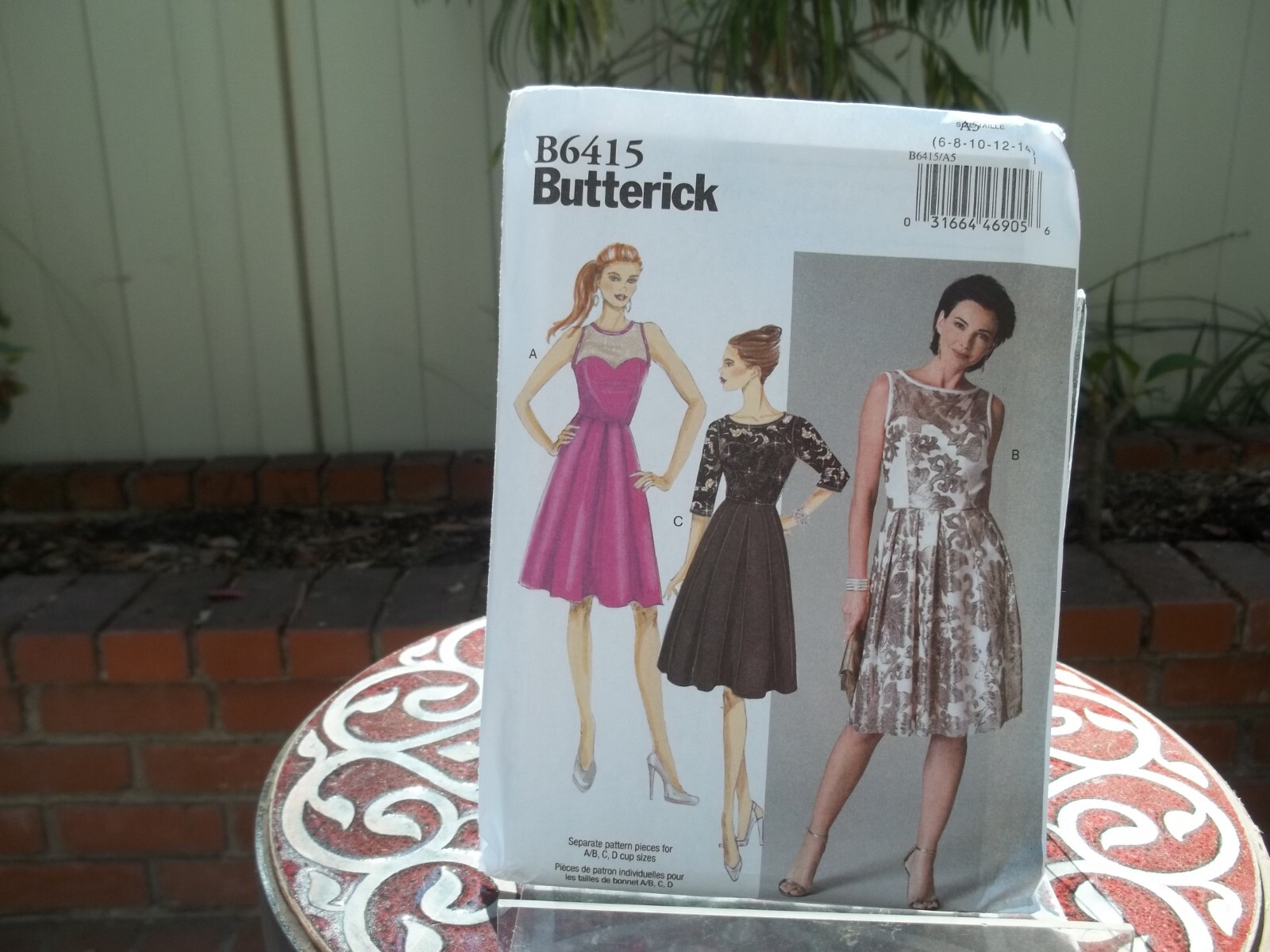 Butterick 6415 Sewing Pattern Contrast Yoke Overlay Dress Sz A5 6-14 ...