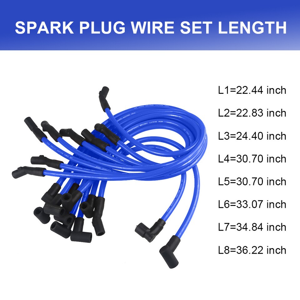 10 PCS For Spark Plug Wires for Ford F-150 SBF 302 289 5.0L 5.8L 1979 ...