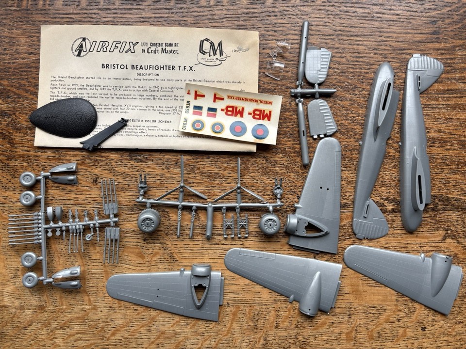 Vintage AIRFIX By Craft Master 1/72 BRISTOL BEAUFIGHTER, Complete ...