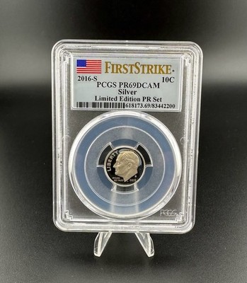2016-S Roosevelt Silver Dime Proof 10C PCGS PR69DCAM Limited Edition PR ...