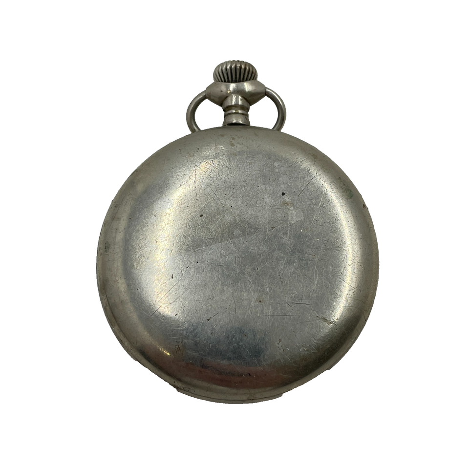 Vintage Elgin USA Pocket Watch WW2 Military Chrome Cased 5cm Not ...